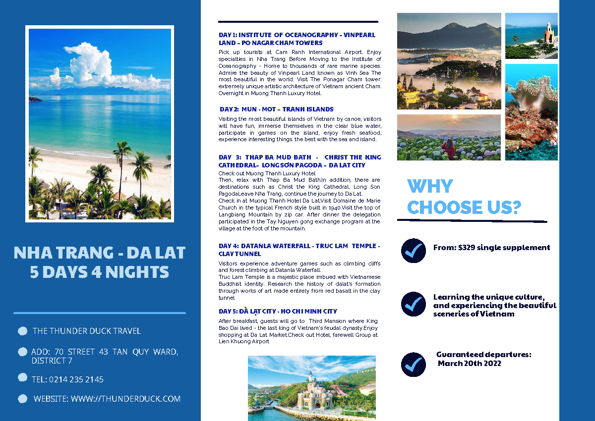 Brochure NHA Trang DA LAT - NHA TRANG - DA LAT 5 DAYS 4 NIGHTS DAY 1 ...