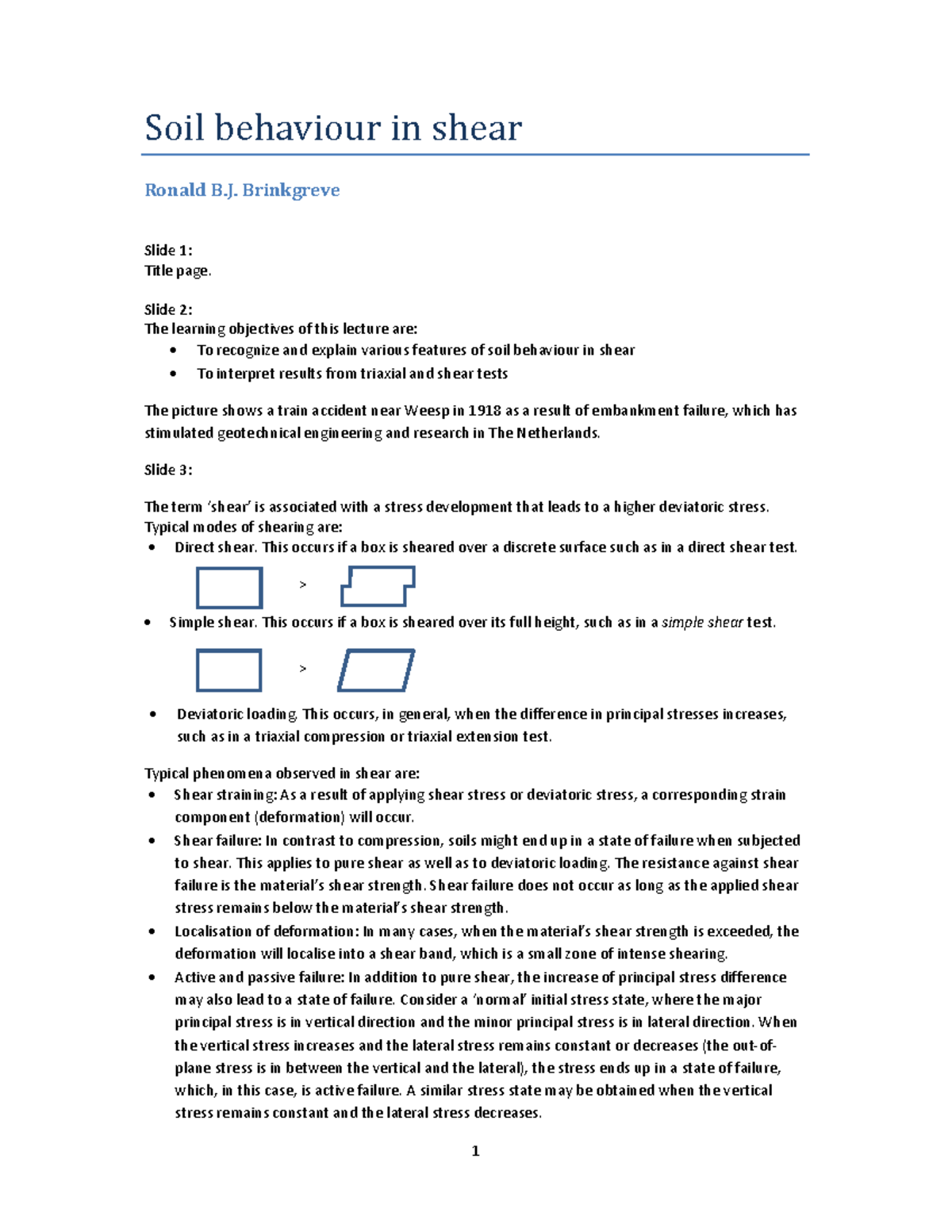 03 - Reader - Soil behaviour in shear - Warning: TT: undefined function: 32 Soil behaviour in ...