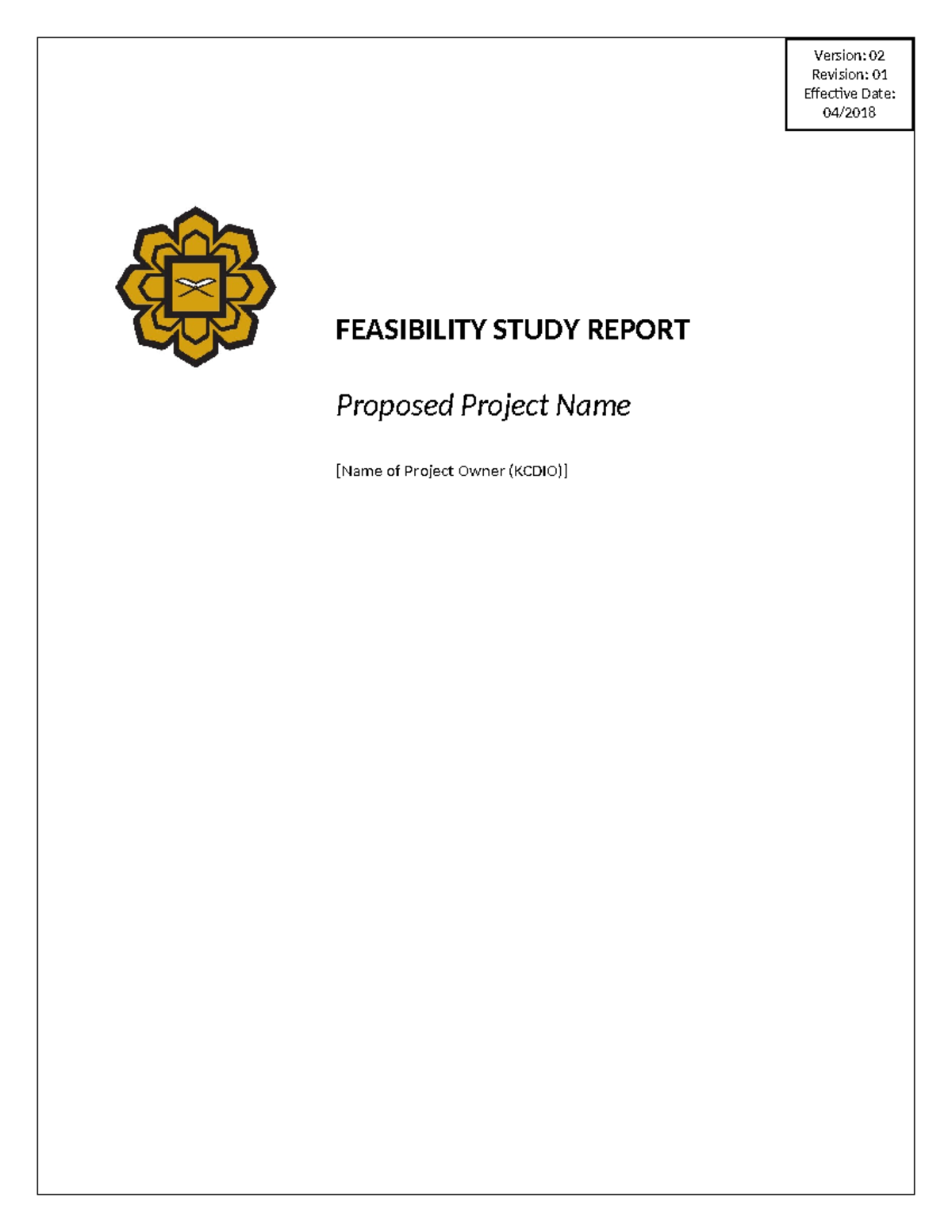 FSR ( April- edited) V2R1 42018 - Feasibility Study Template for ...