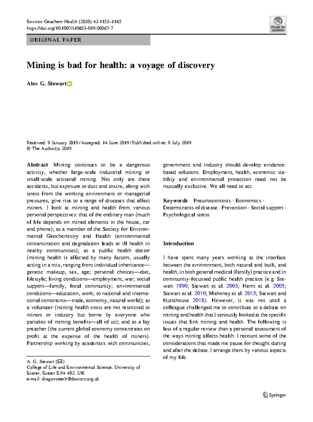 Stewart 2020 Article Mining Is Bad For Health AVoyage Of D - ORIGINAL ...
