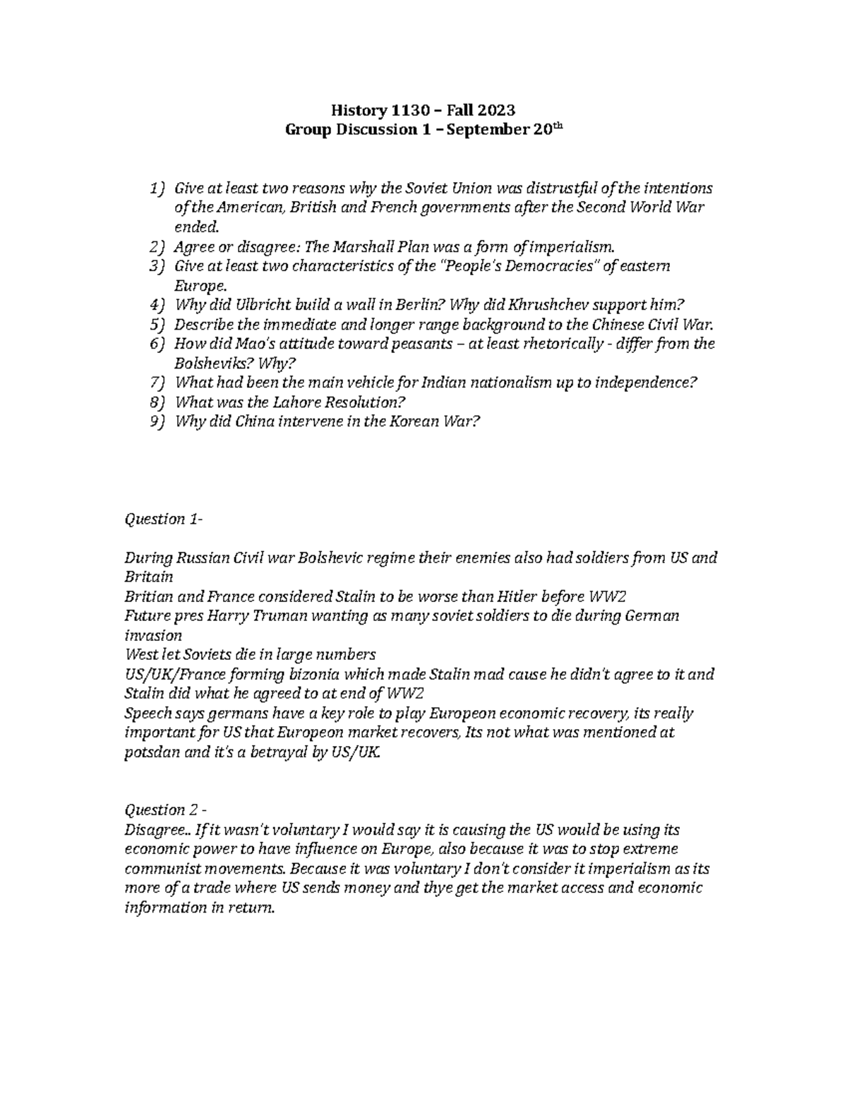 345 Group Discussion - September 20th - History 1130 – Fall 2023 Group ...