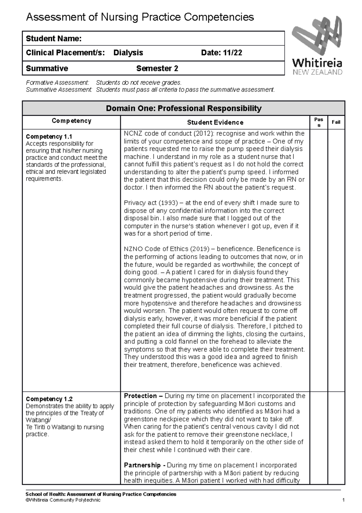 2018 Asst of Nursing Competencies - Assessment of Nursing Practice ...