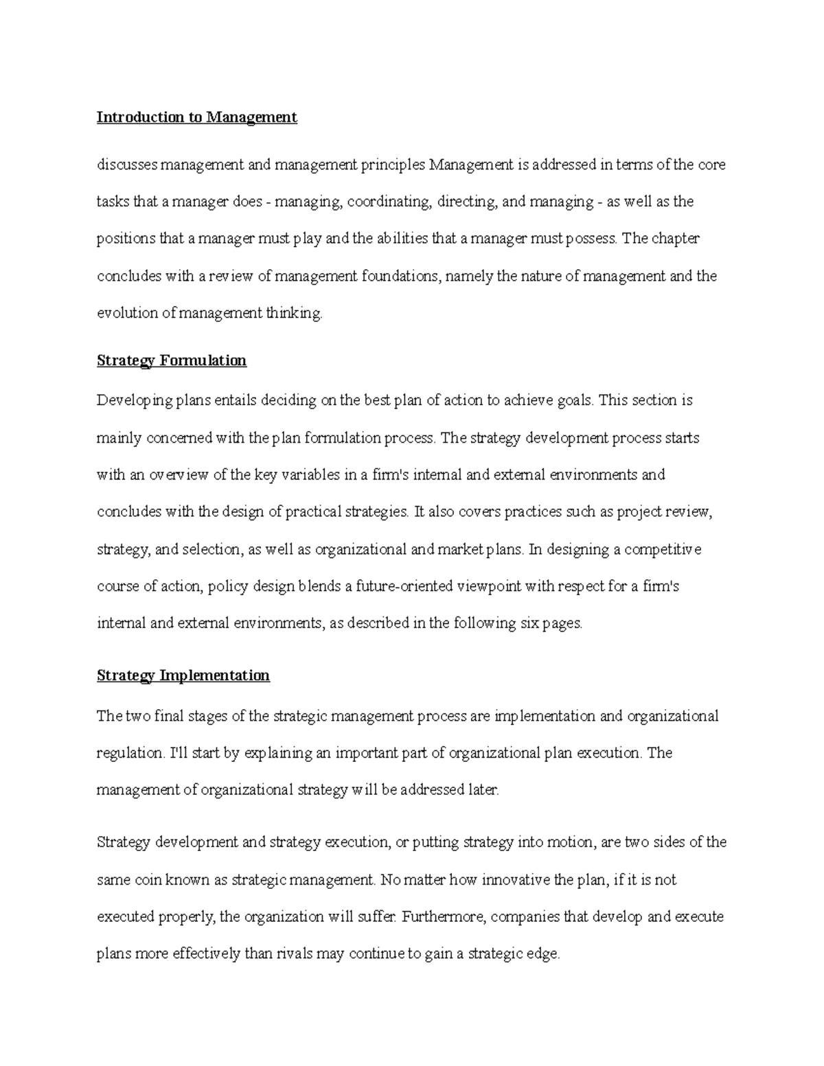 Introduction to Management - Introduction to Management discusses ...