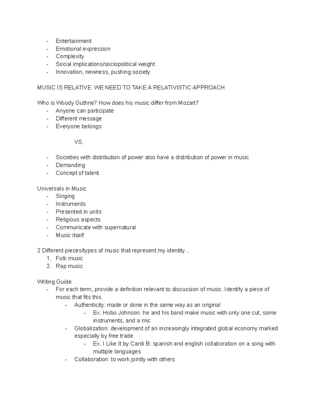 Global Traditions in Music Notes 3 - Entertainment Emotional expression ...