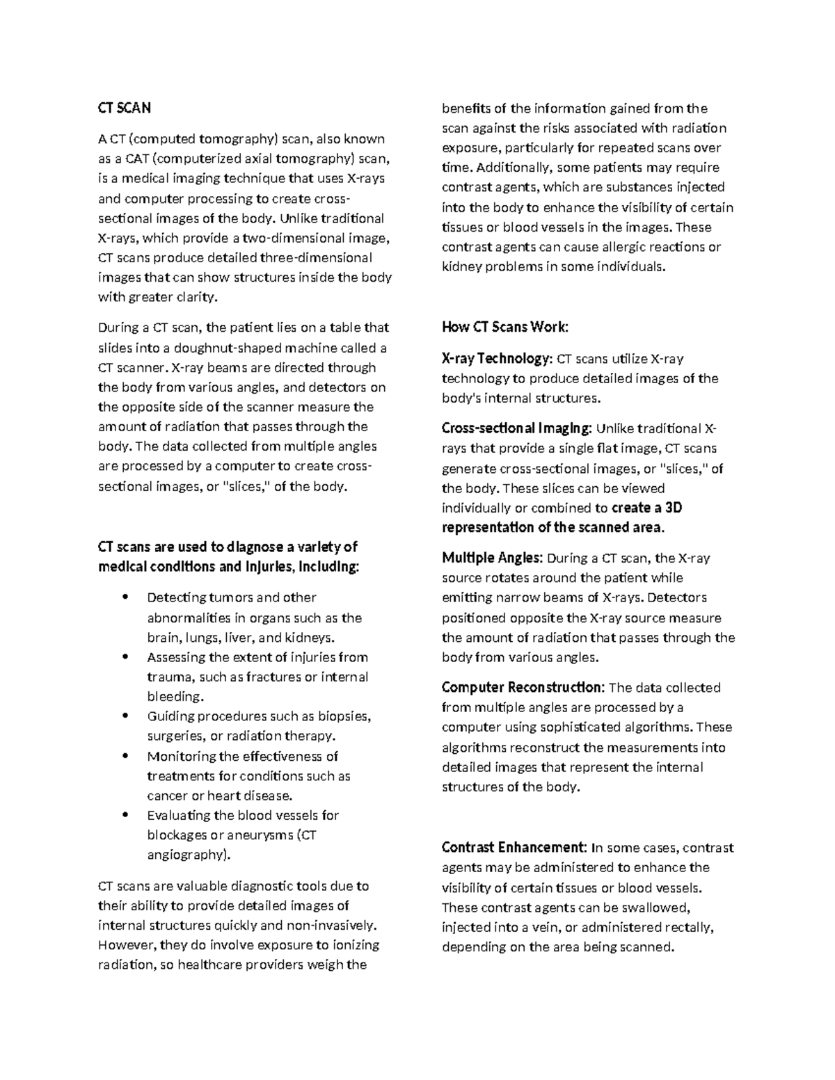 CT SCAN - ... - CT SCAN A CT (computed tomography) scan, also known as ...