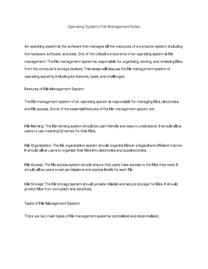 Error Detection Notes - Operating Systems Error Detection Notes ...