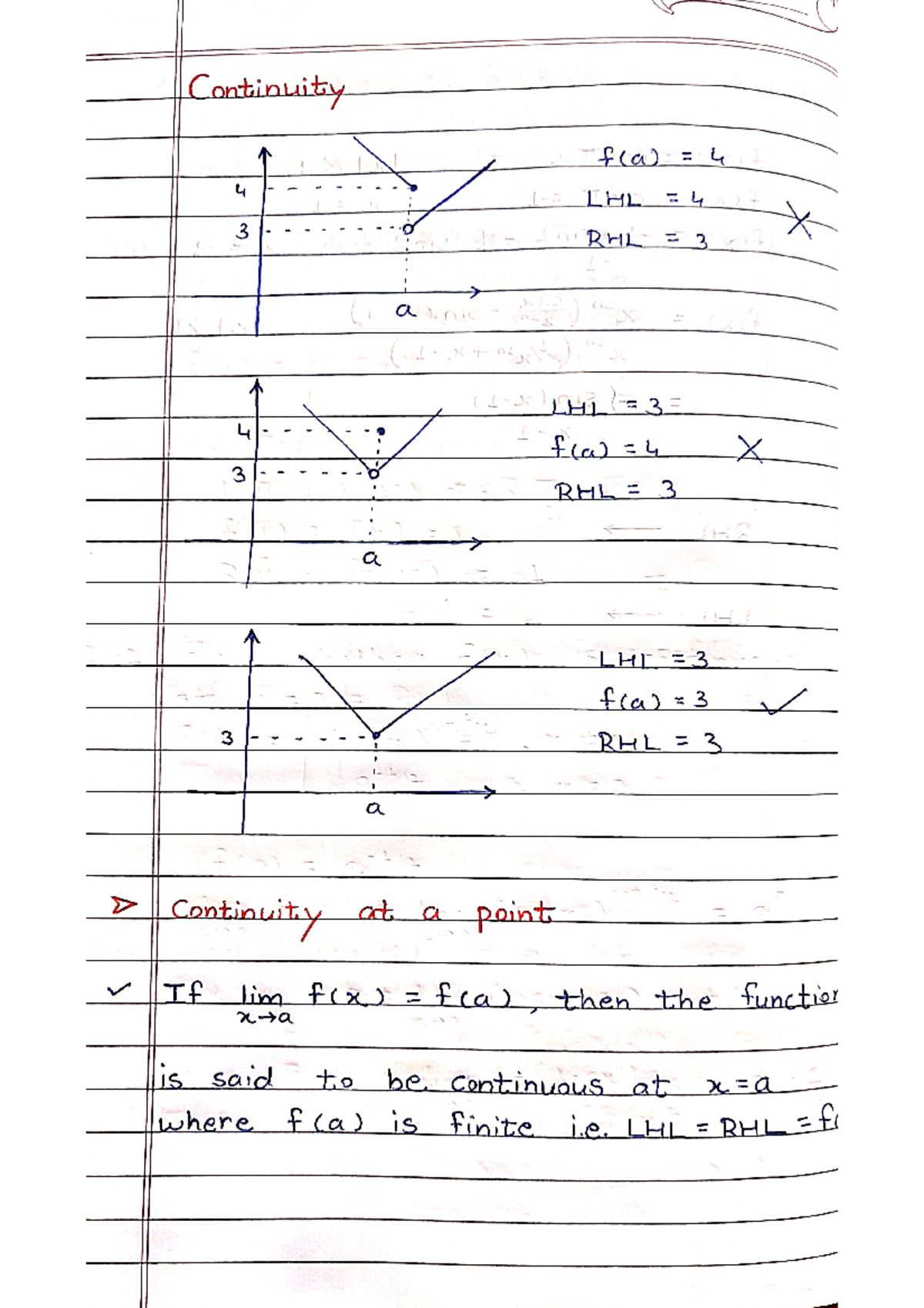 Maths. Continuity - handwritten notes with extra practice questions ...
