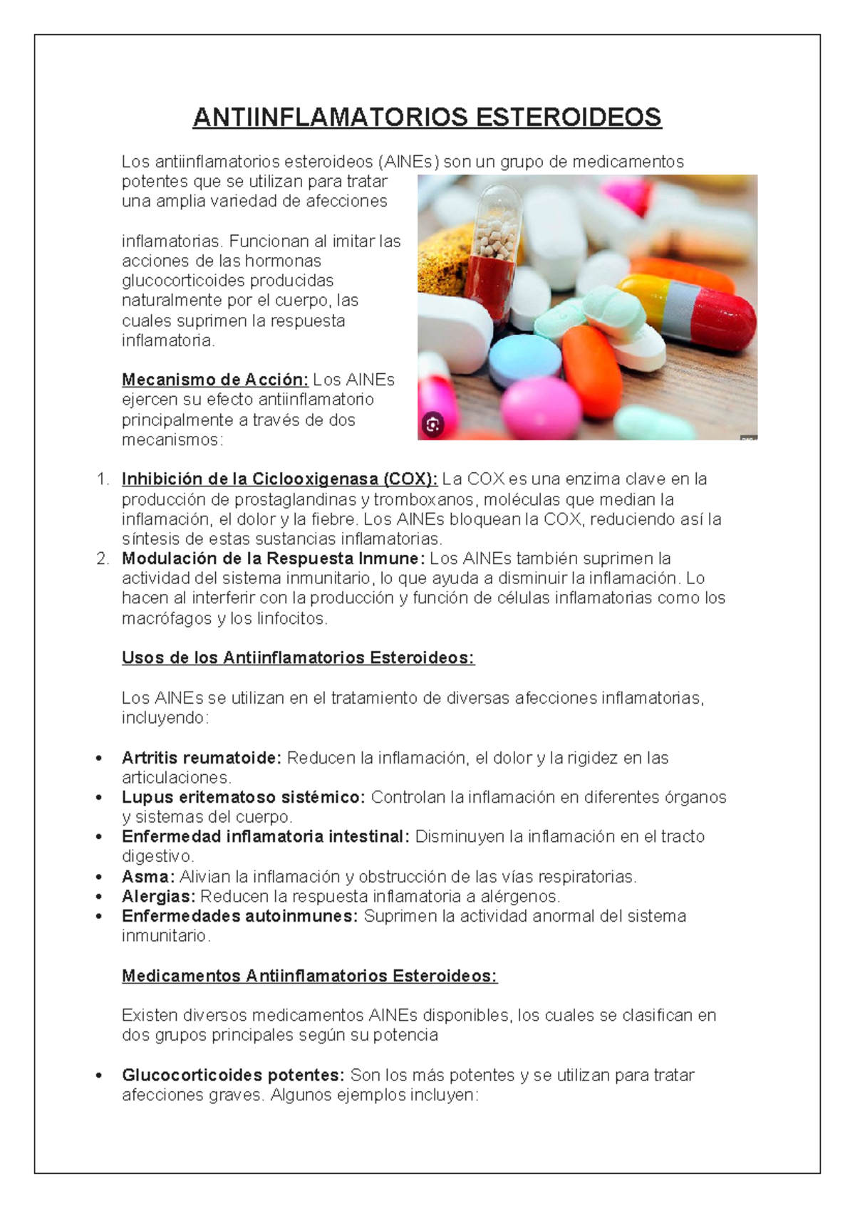 Antiinflamatorios Esteroideos - Funcionan al imitar las acciones de las ...