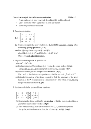 Note 1 1 NA Examples - lecture note - Numerical Analysis Note 1-1: NA ...