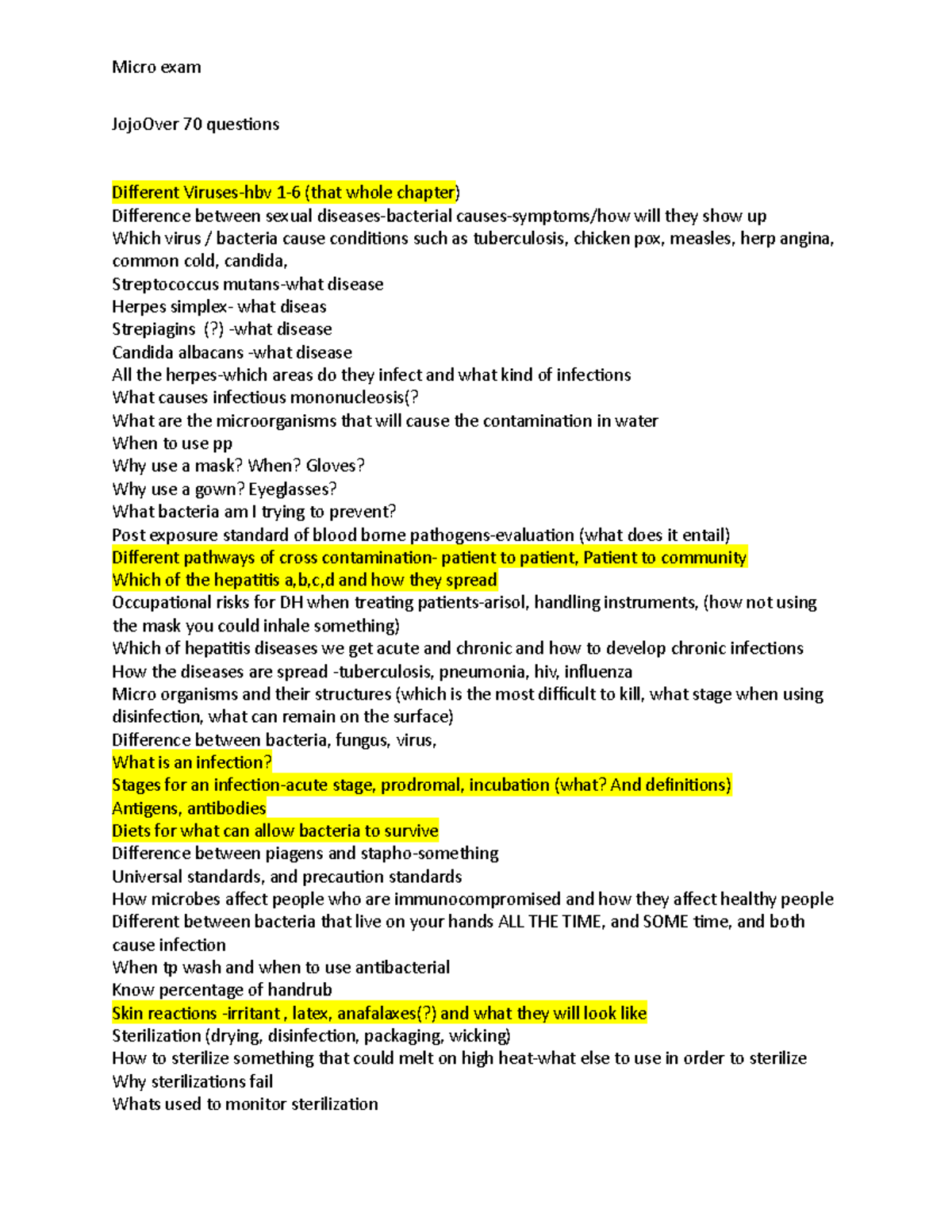 Micro final review summary - BIOL1103 - Studocu