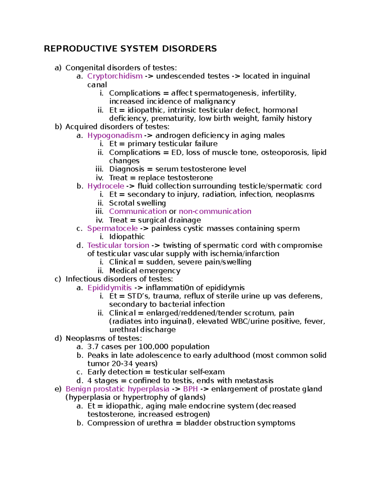 Reproductive system disorders - REPRODUCTIVE SYSTEM DISORDERS a ...