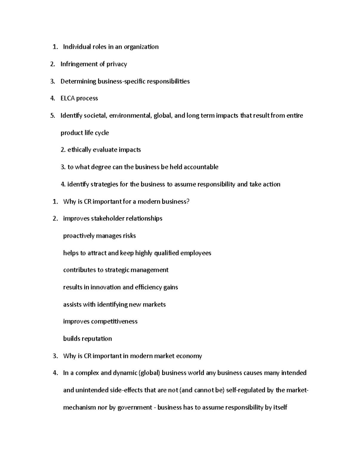 Busmgt 240 42 - notes - Individual roles in an organization ...