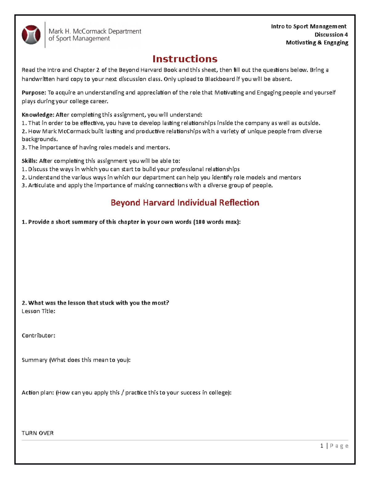 Discussion 4 Pre Class Worksheet - BH 2 and Growth Mindset - Intro to ...