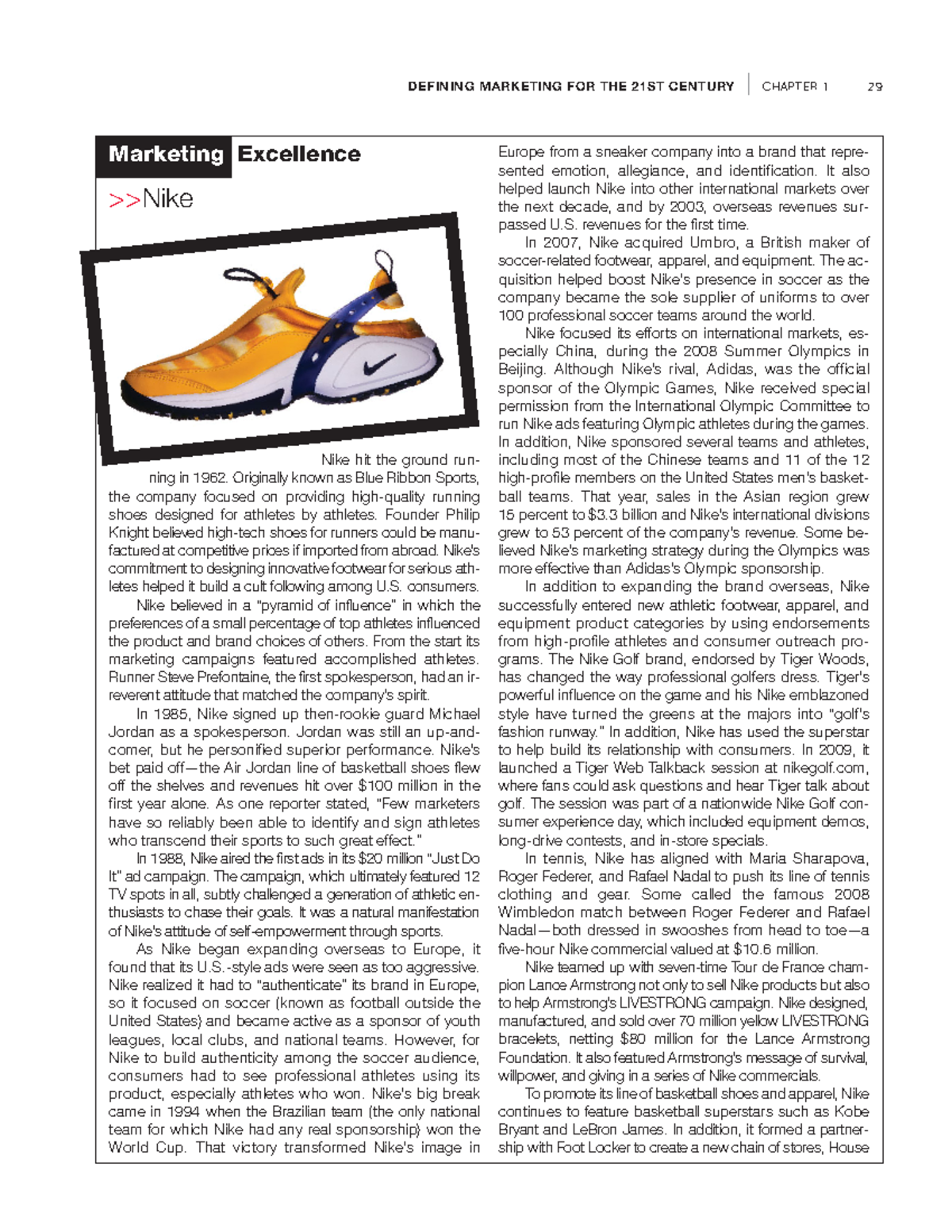 Case - Nike -1 - Case study on marketing management - DEFINING ...