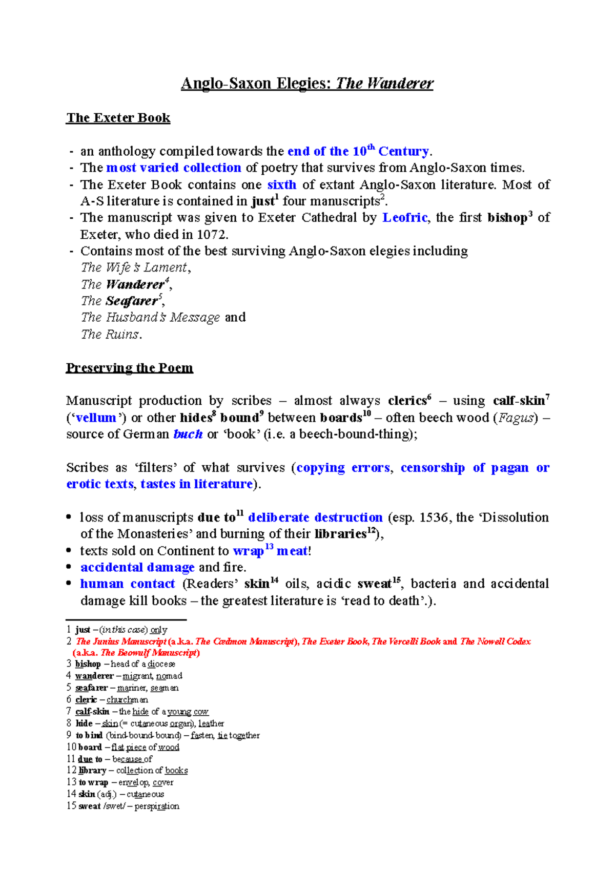 The-Wanderer-tutorial - Anglo-Saxon Elegies: The Wanderer The Exeter ...