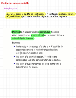 L11 Exponential Random Variable - Exponential random variable A continuous random variablew/ (p ...