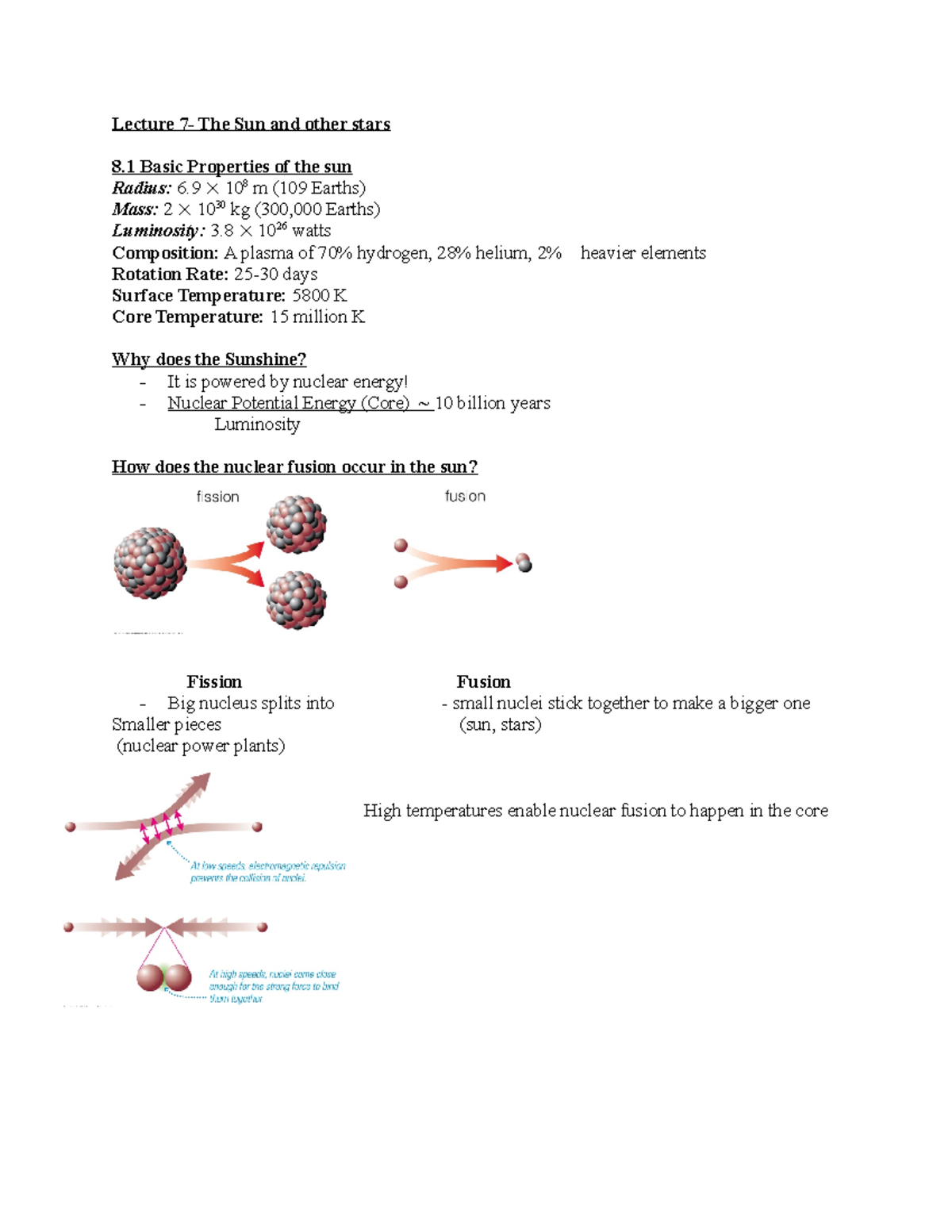 Lecture 7- The sun and other stars - The Stable Sun Weight of upper ...