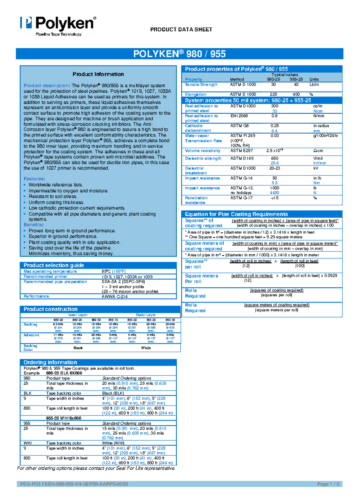 PDS- Polyken-980-955-V5-SEP20- Aarps-0285-MSP - PDS-POLYKEN- 980 - 955 - V 4 - SEP20-AARPS- 0285 ...