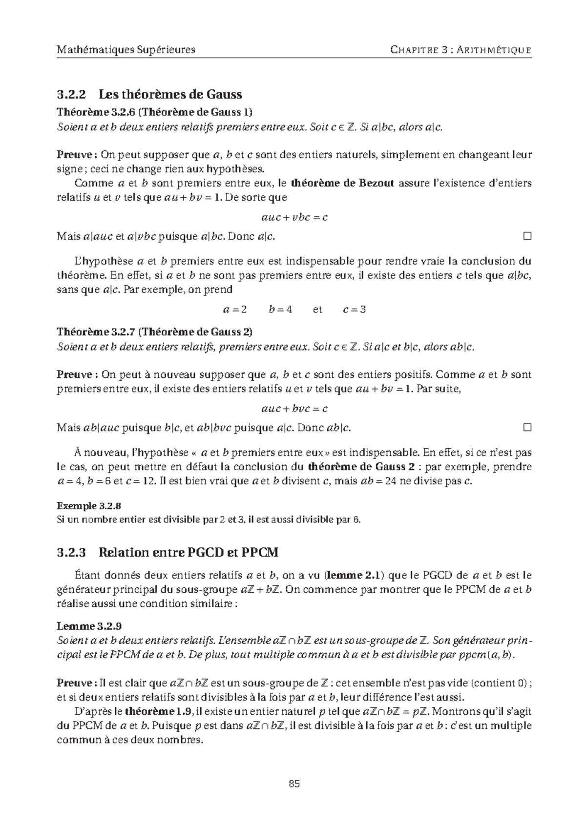 Cours-22-Mathematique - 3.2 Les théorèmes de Gauss Théorème 3.2 ...