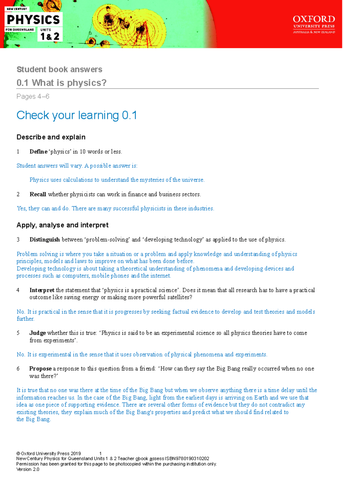 Chapter 0 Solutions - Student book answers 0 What is physics? Pages 4 ...