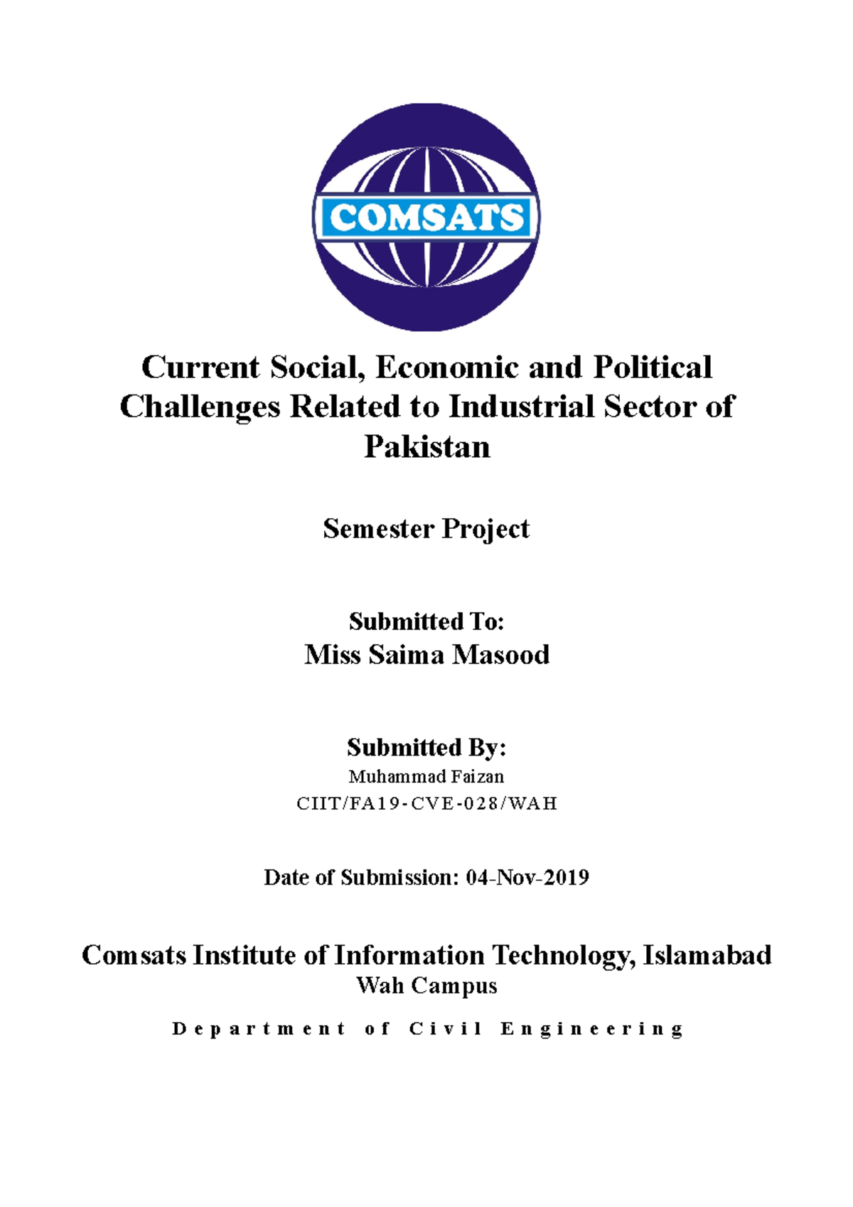 Semester project 1 - Current Social, Economic and Political Challenges ...