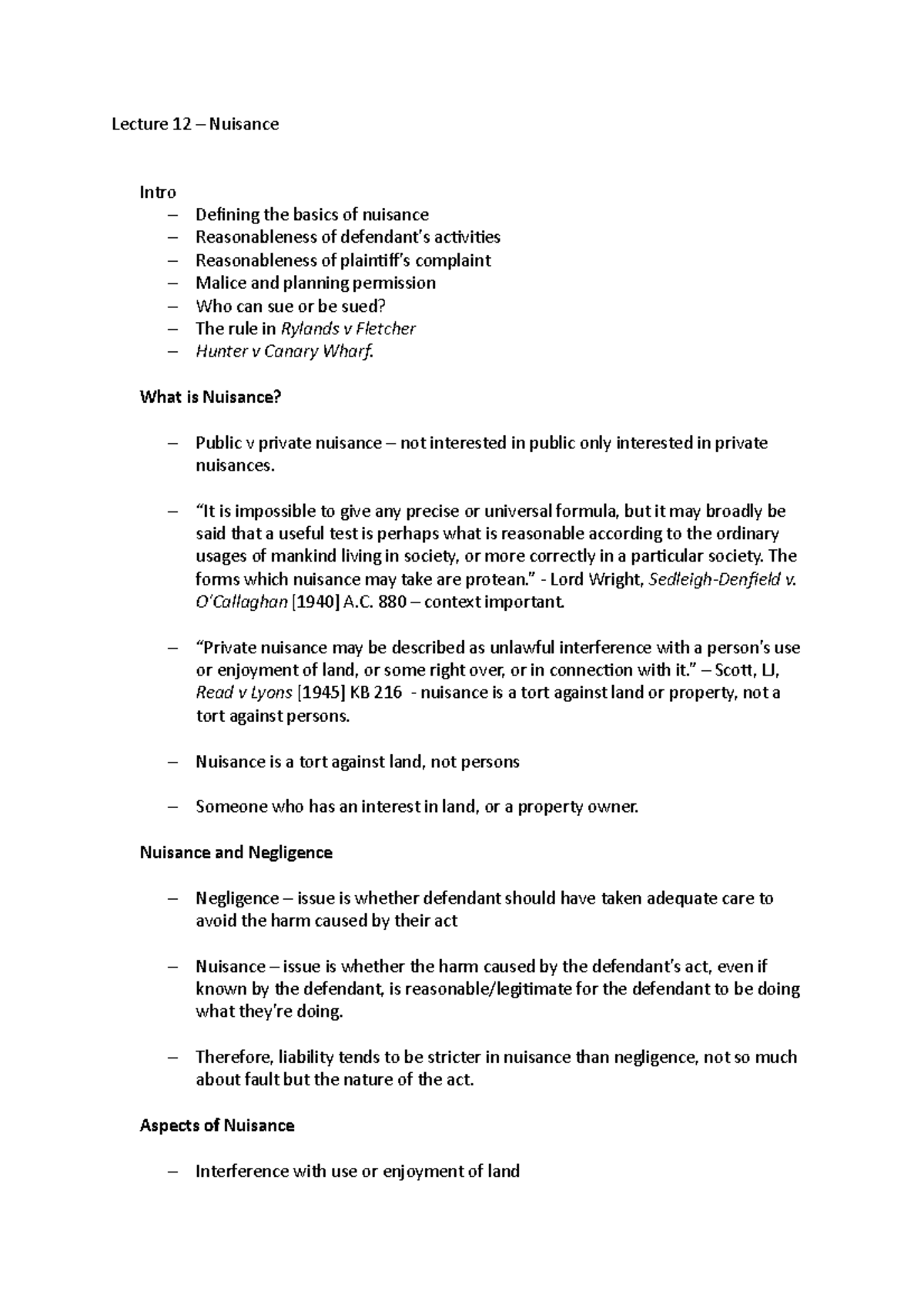 Lecture 12 – Nuisance - Lecture 12 – Nuisance Intro - Defining the ...