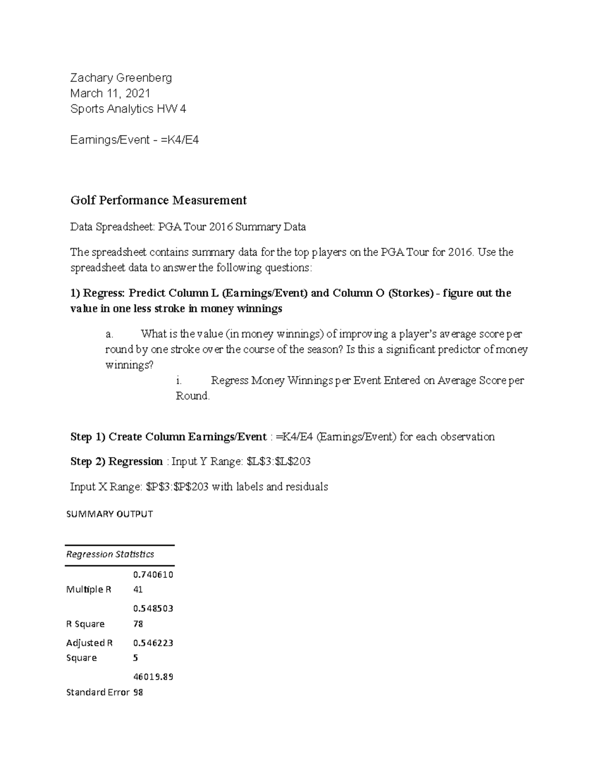 Sports HW4 - Professor Lucius Riccio - IDS4930 - Studocu