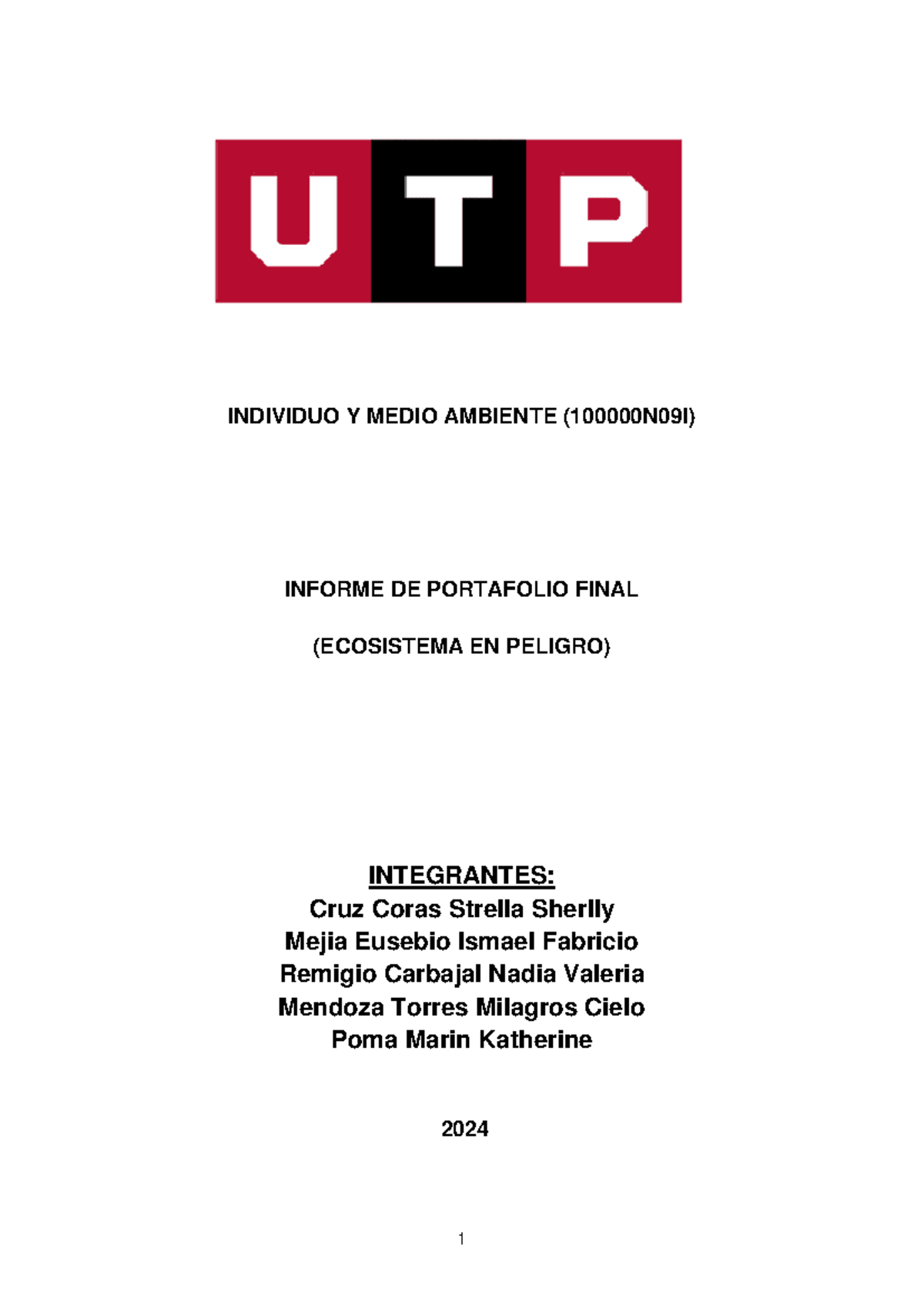 Portafolio Final de Individuo y medio ambiente - INDIVIDUO Y MEDIO AMBIENTE (100000N09I) INFORME ...