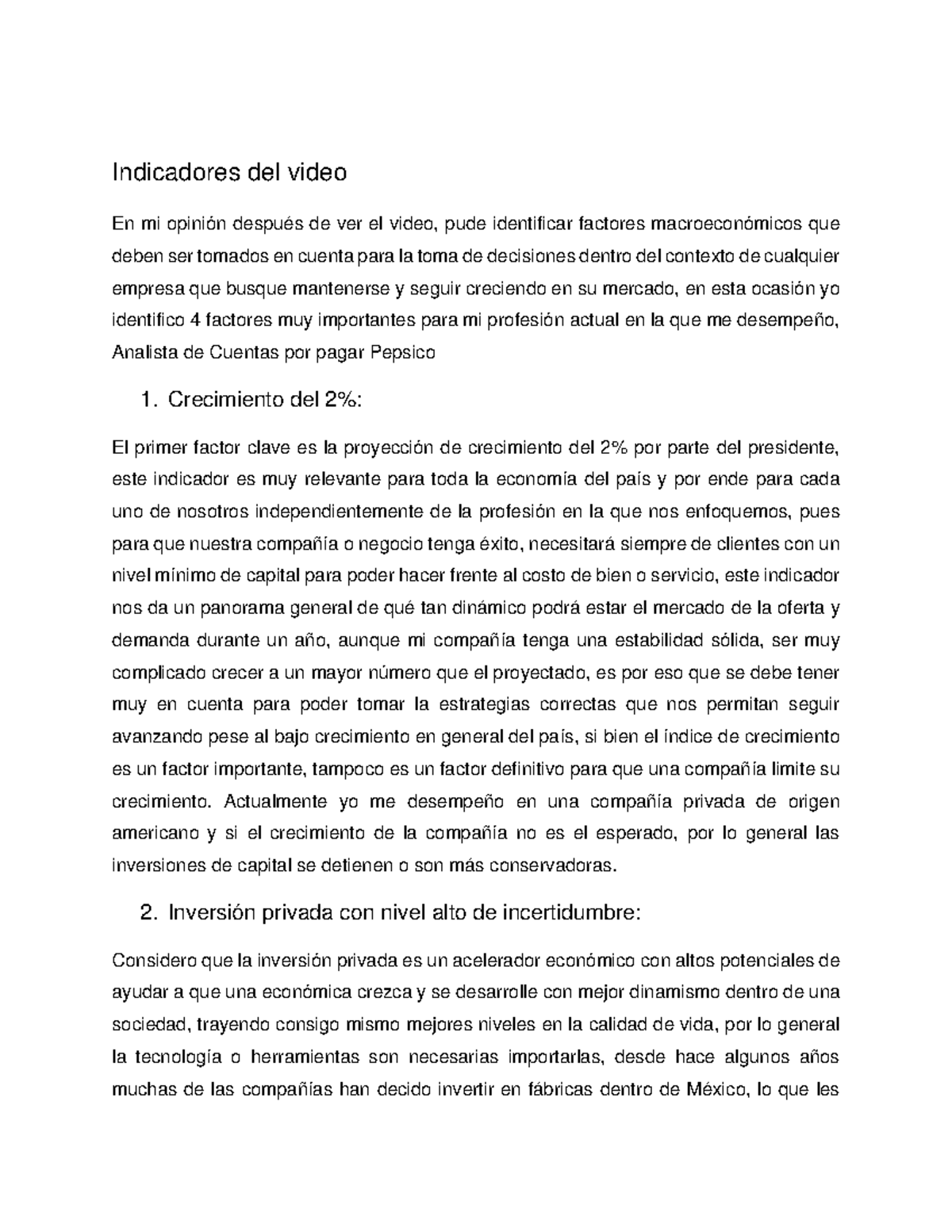 A1 RUFA - A1 RUFA - Indicadores del video En mi opinión después de ver ...