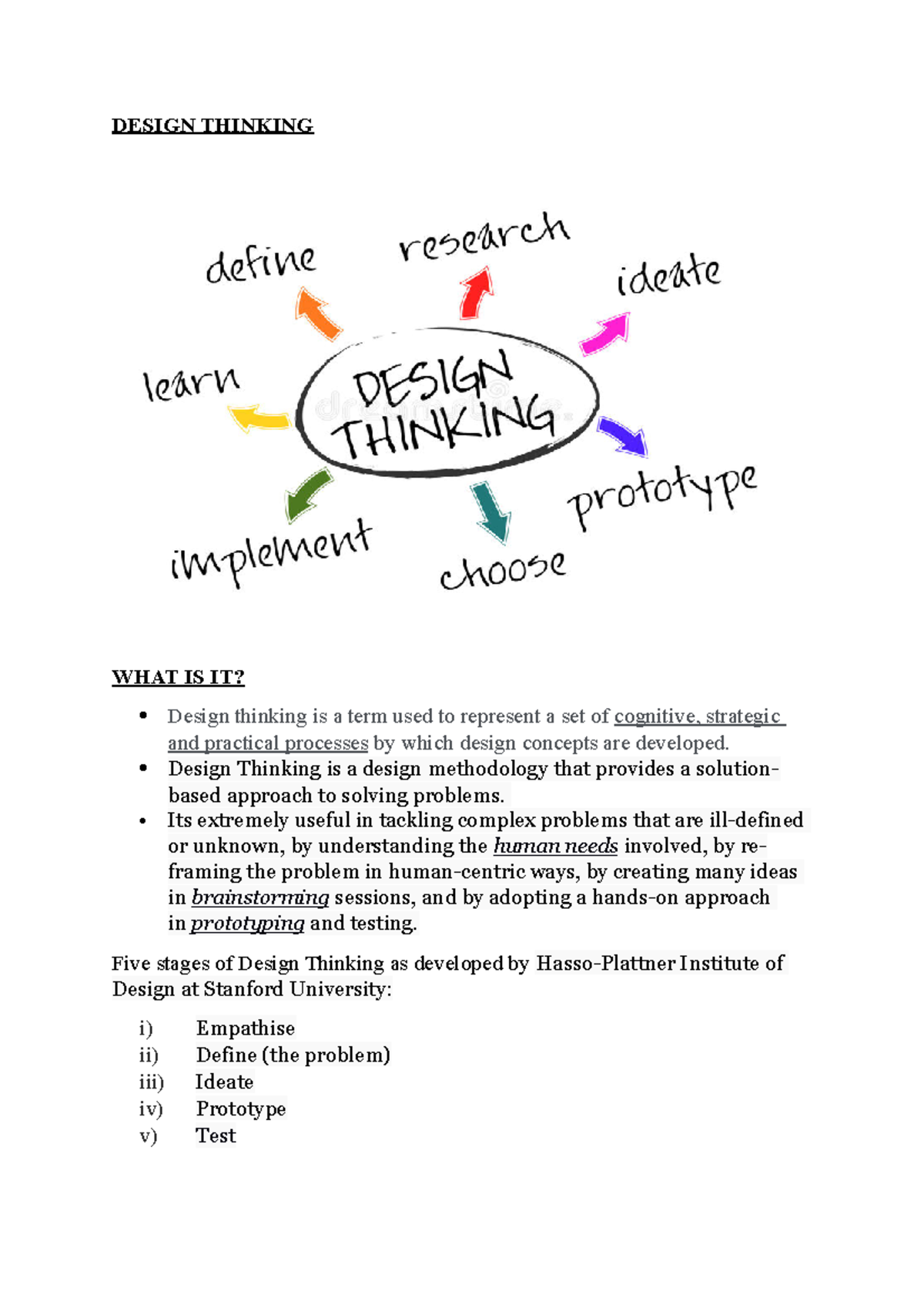 Design Thinking_ Lecturer notes_ creative thinking - DESIGN THINKING ...