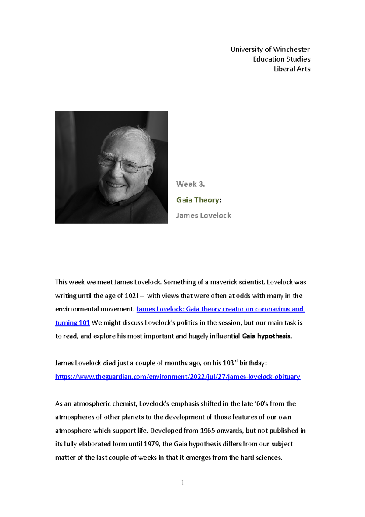 ES3427(2022)Week3 - lecture notes - University of Winchester Education ...