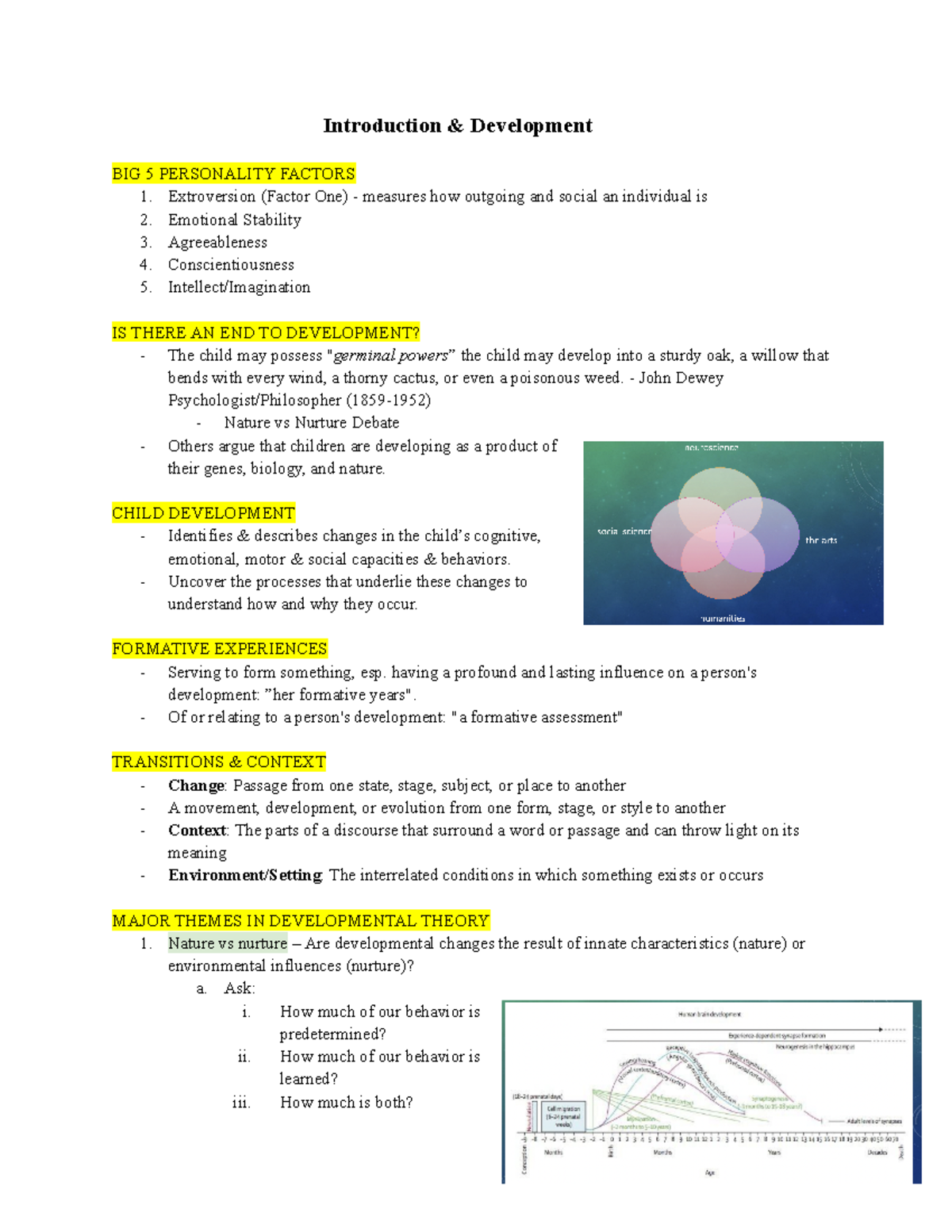 Looking Back on Growing Up - Introduction & Development BIG 5 ...