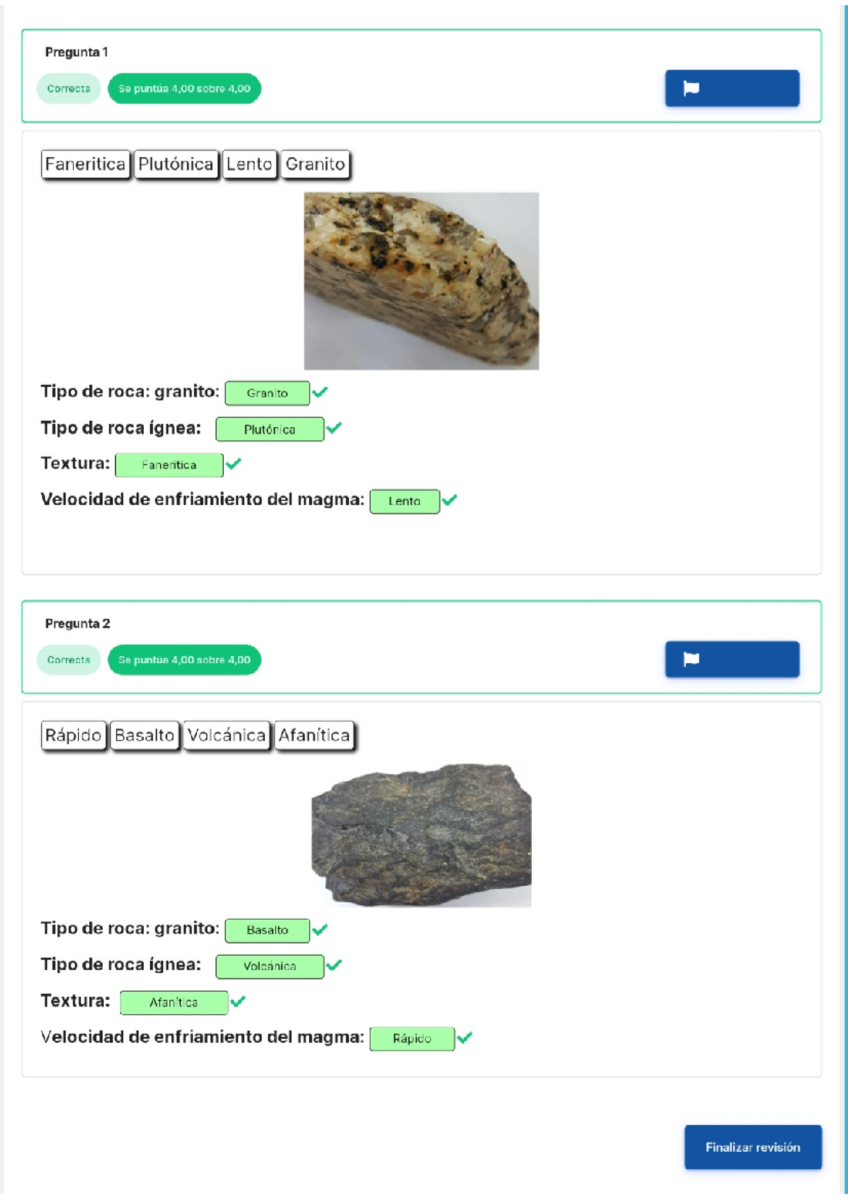 Actividad 10 ciencias de la tierra - Pregunta 1 Correcta Se puntúa 4,00 ...