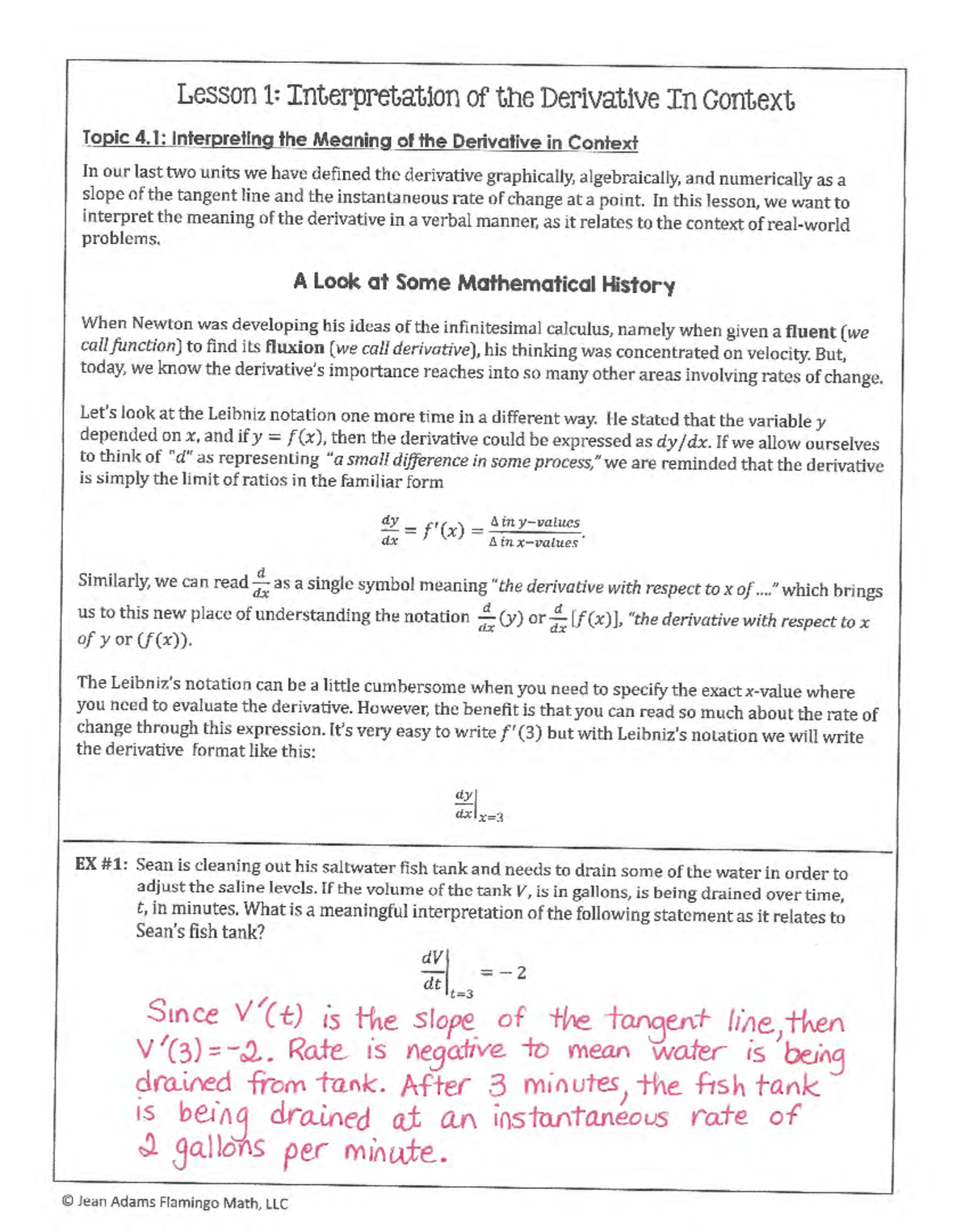 Calculus 1 4.1 Notes - Using Meaningful Variables Just like any other ...