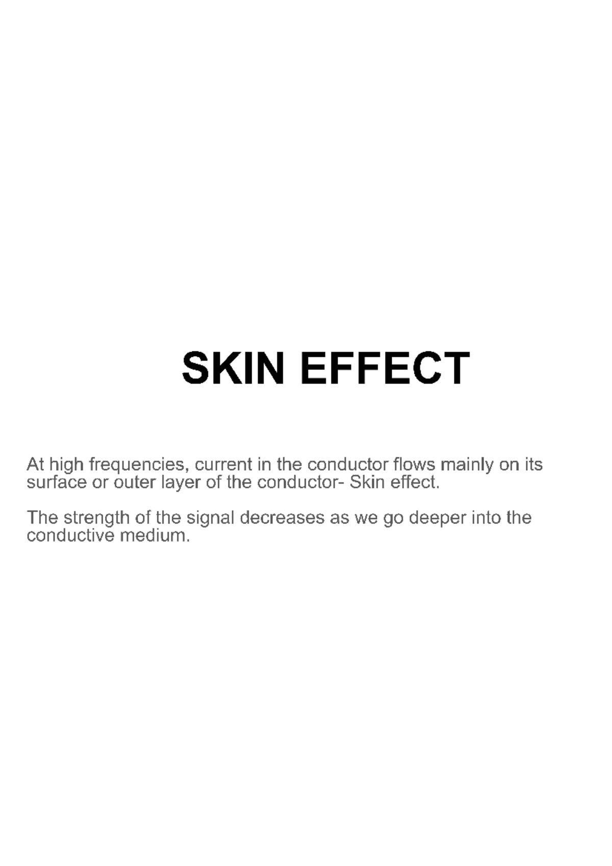 SKIN Effect emw-1 - class notes - Electromagnetic waves - Studocu