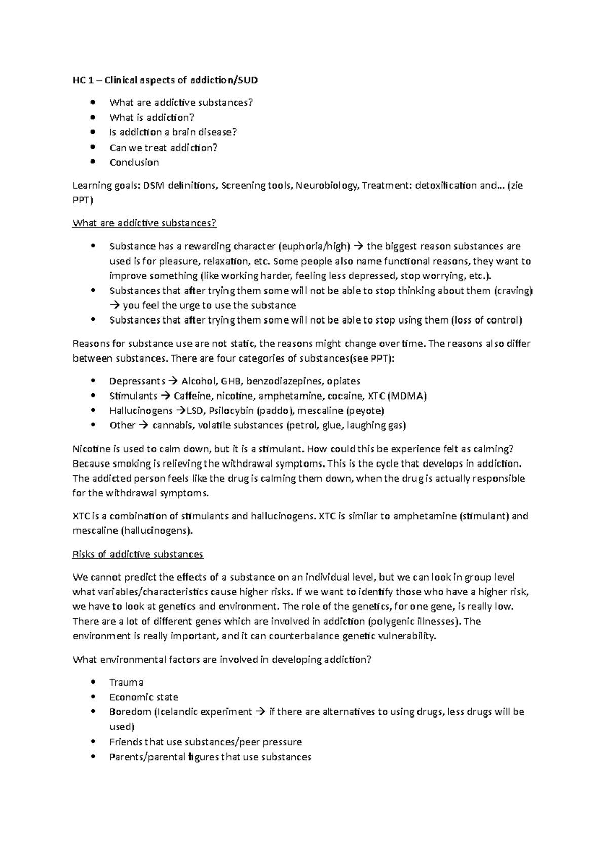 HC 1.2 Clinical aspects of addiction - HC 1 – Clinical aspects of ...