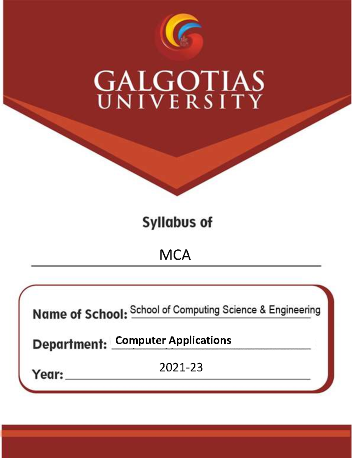MCA Course BOOK 2021 2023 - MCA 2021 - 23 Computer Applications ...