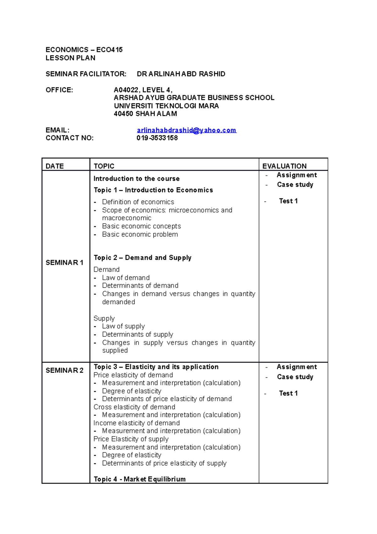 ECO415-Lesson Plan Sept 2018 - ECONOMICS – ECO LESSON PLAN SEMINAR ...