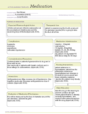 Aspirin 81 - med sheet - ACTIVE LEARNING TEMPLATES Medication STUDENT ...