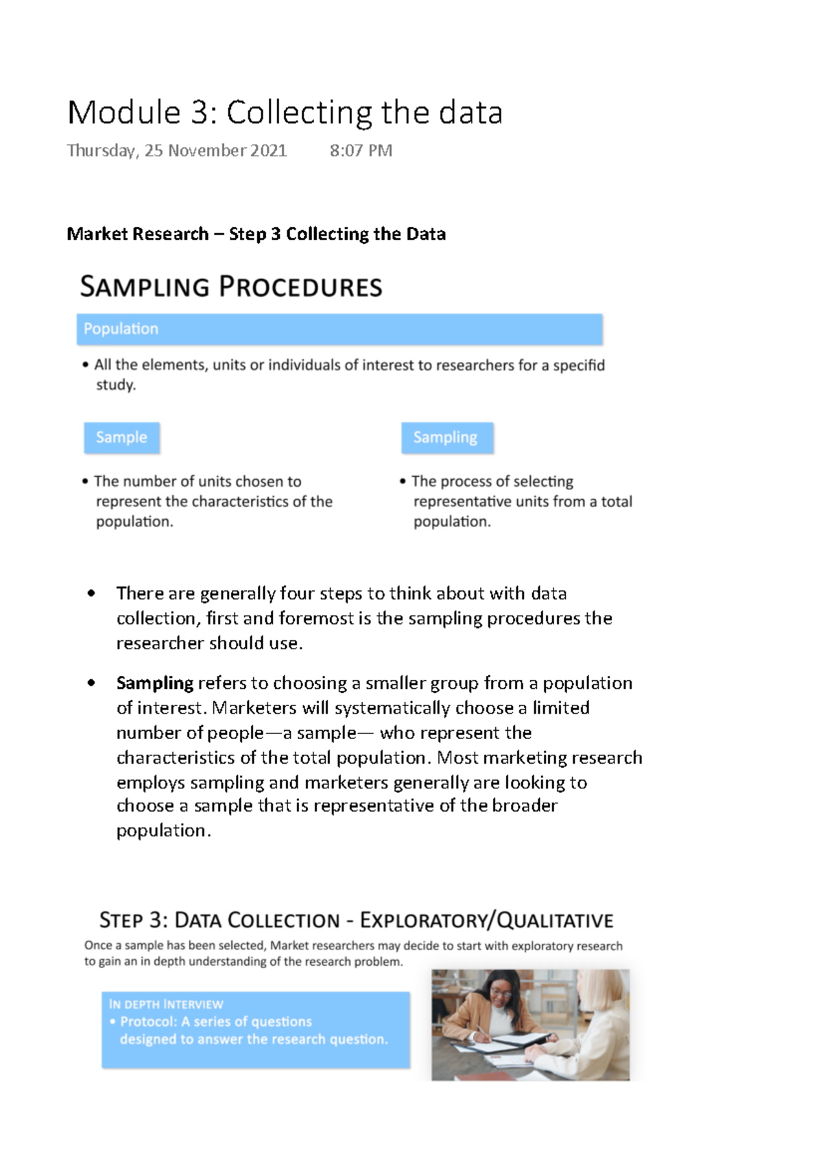MARK101 Module 3 Collecting the data - Market Research 3 Step 3 ...