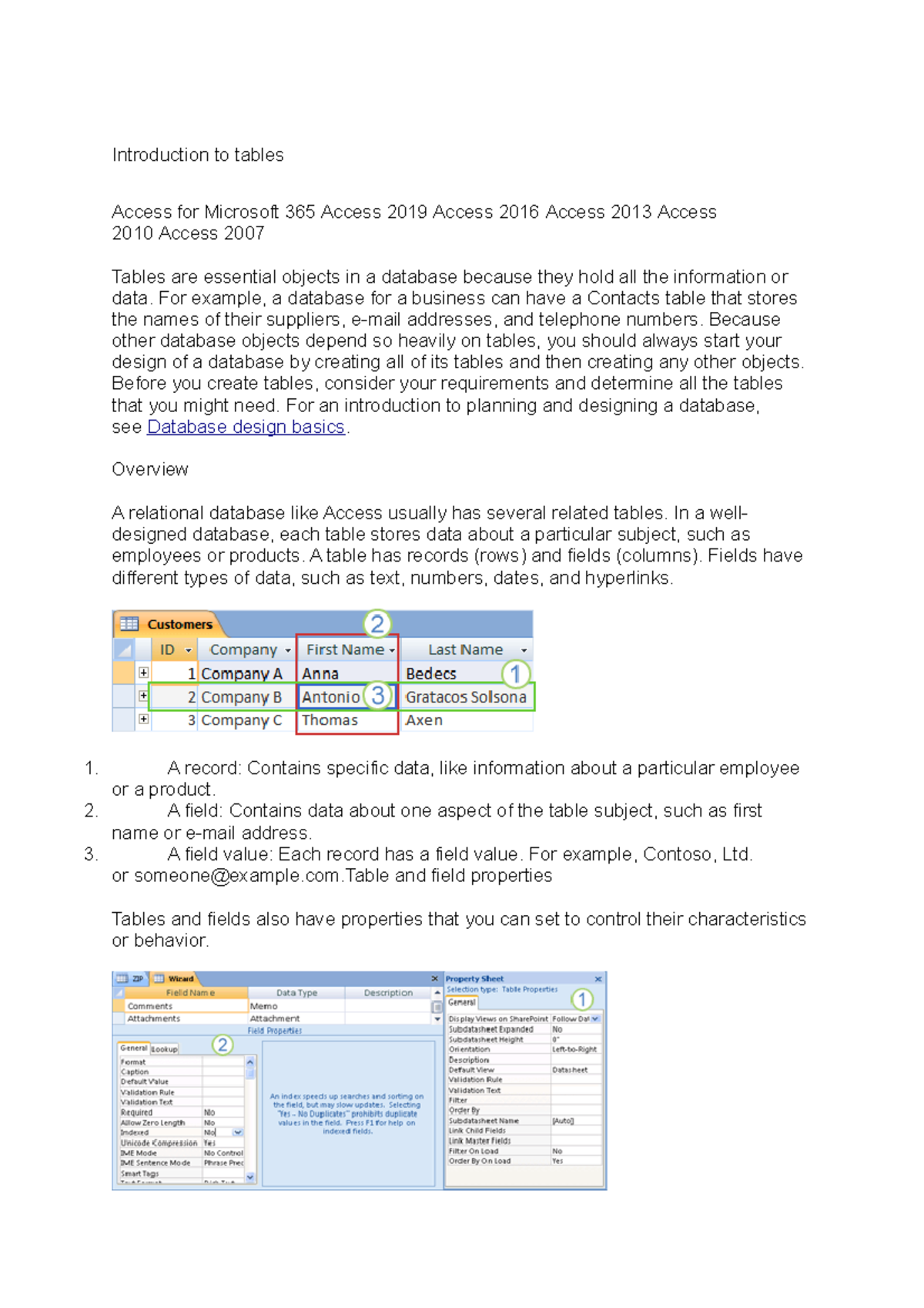 Access Tables - Introduction to tables Access for Microsoft 365 Access ...