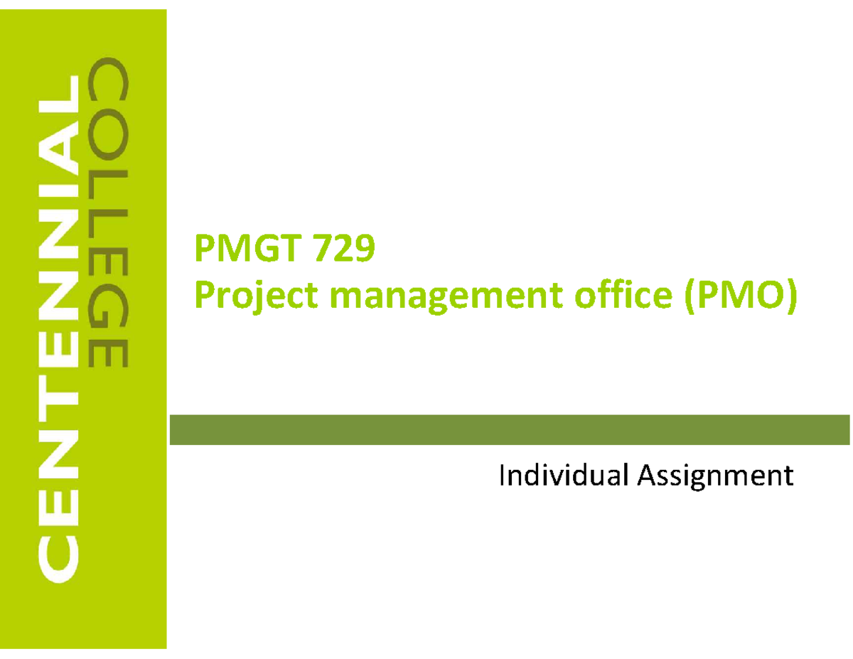 Practice 1 Individual - PMGT - PMGT 729 Project management office (PMO ...