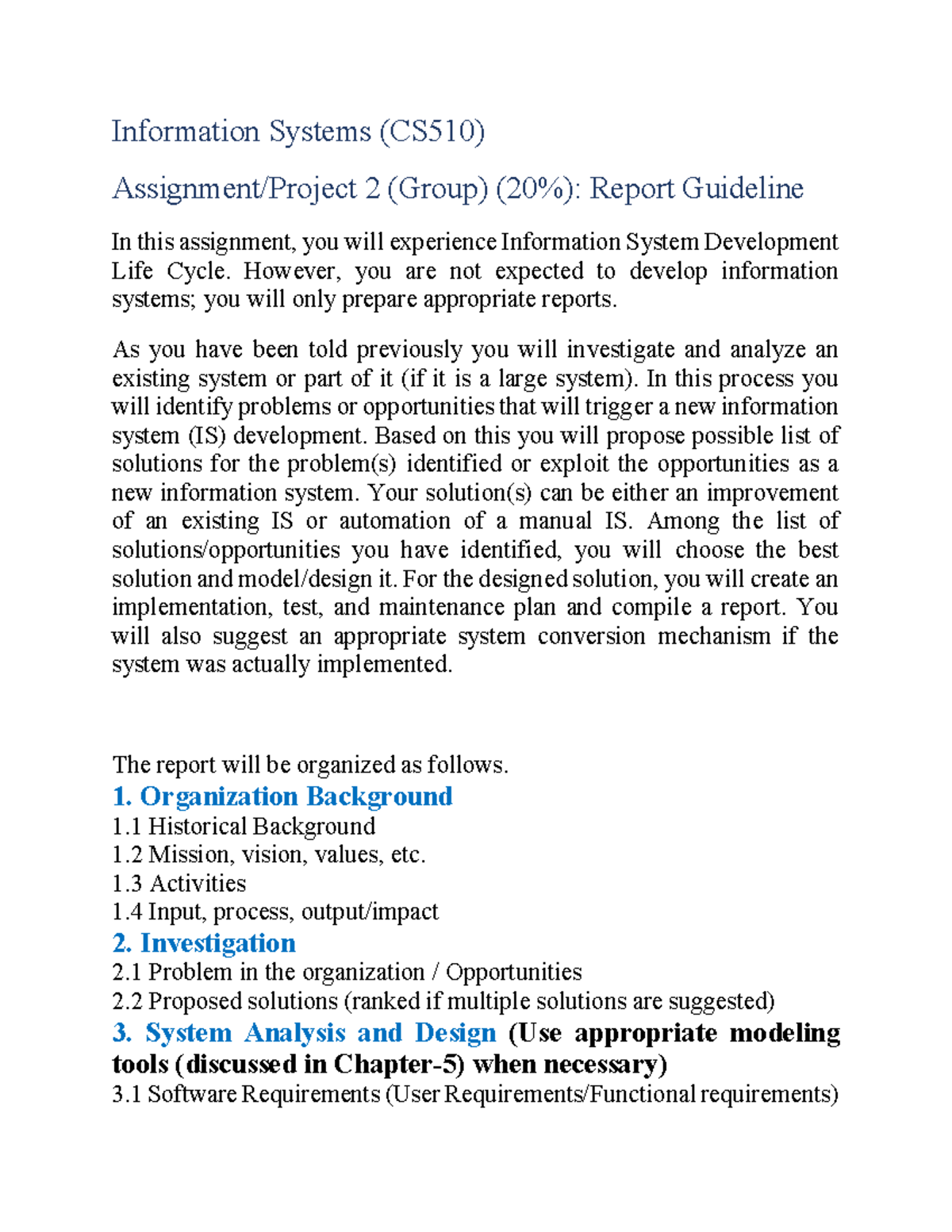 Cs510 Assignment 2 Group Information Systems Cs510 Assignment