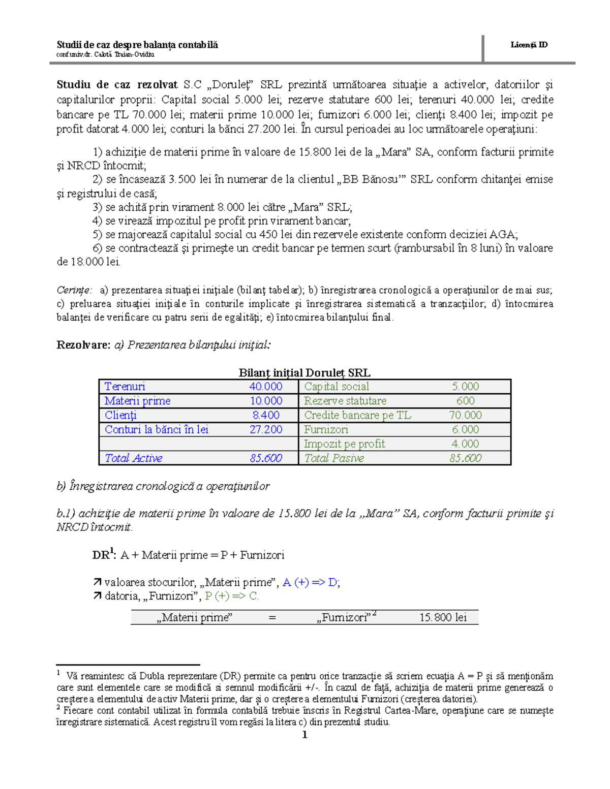 03 Despre balanta de verificare Calota - Studii de caz despre balanța ...