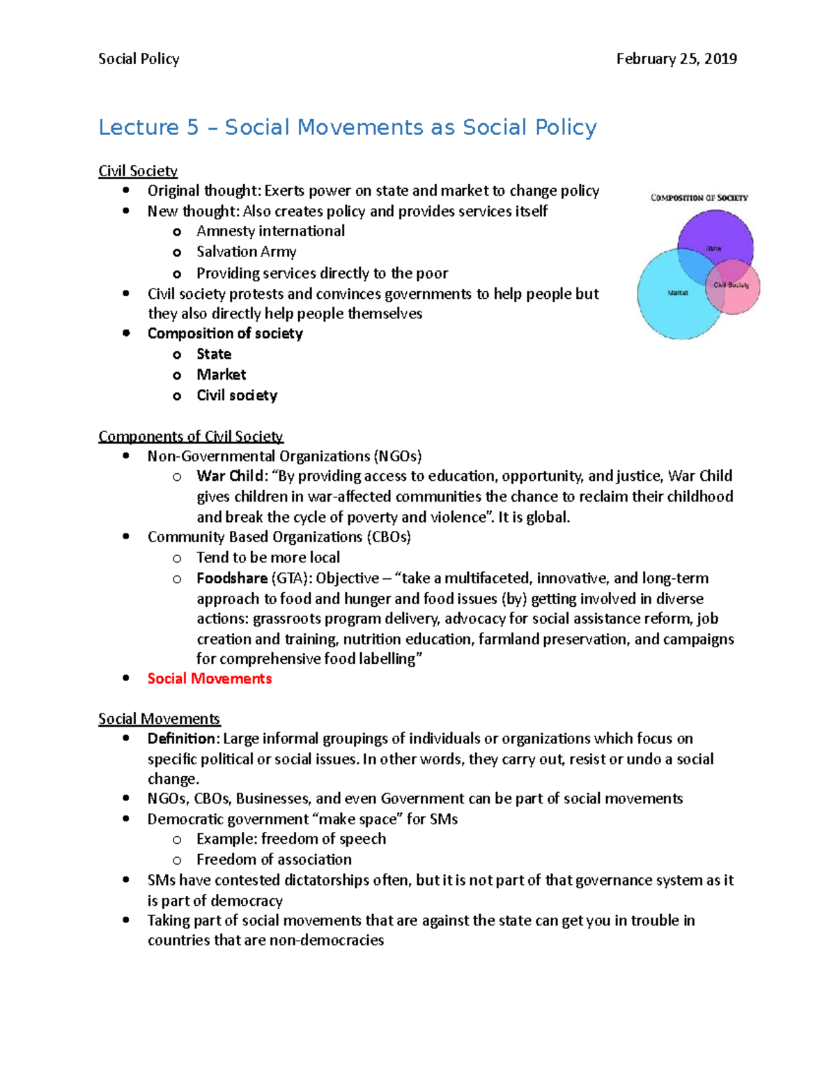 Lecture 5 – Social Movements as Social Policy - Lecture 5 – Social ...