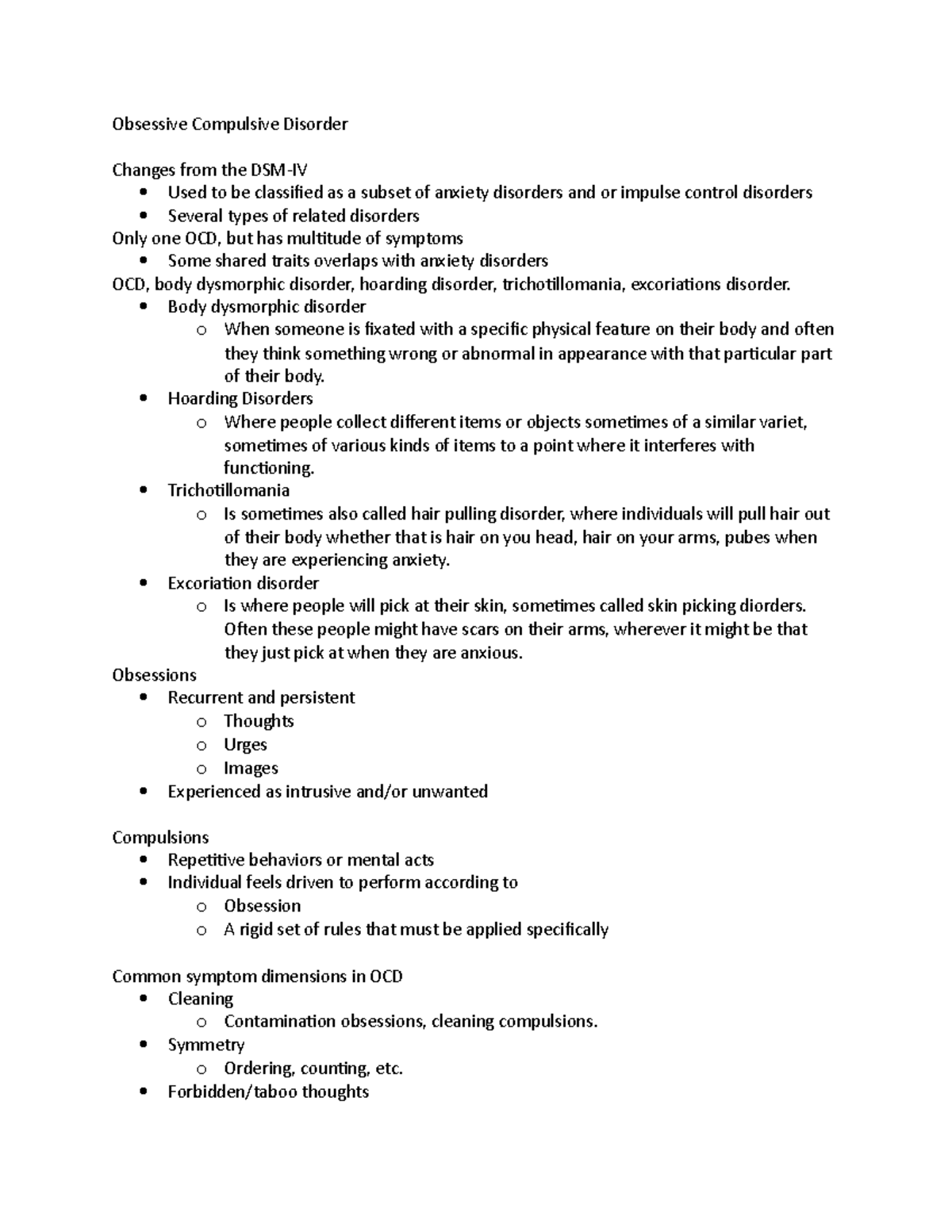 Obsessive Compulsive Disorder - Obsessive Compulsive Disorder Changes ...