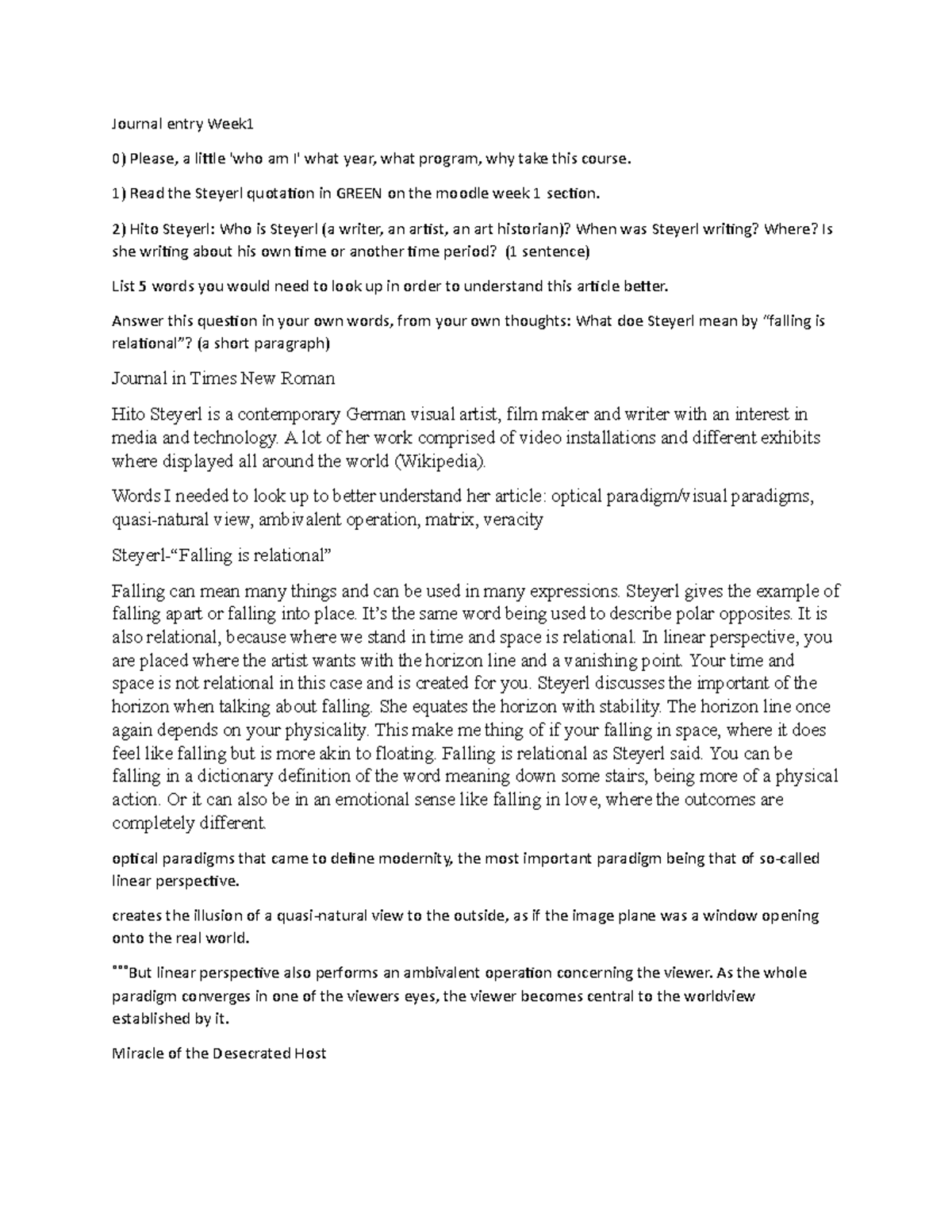 Journal week1+notes from other week 1 journals - Journal entry Week ...