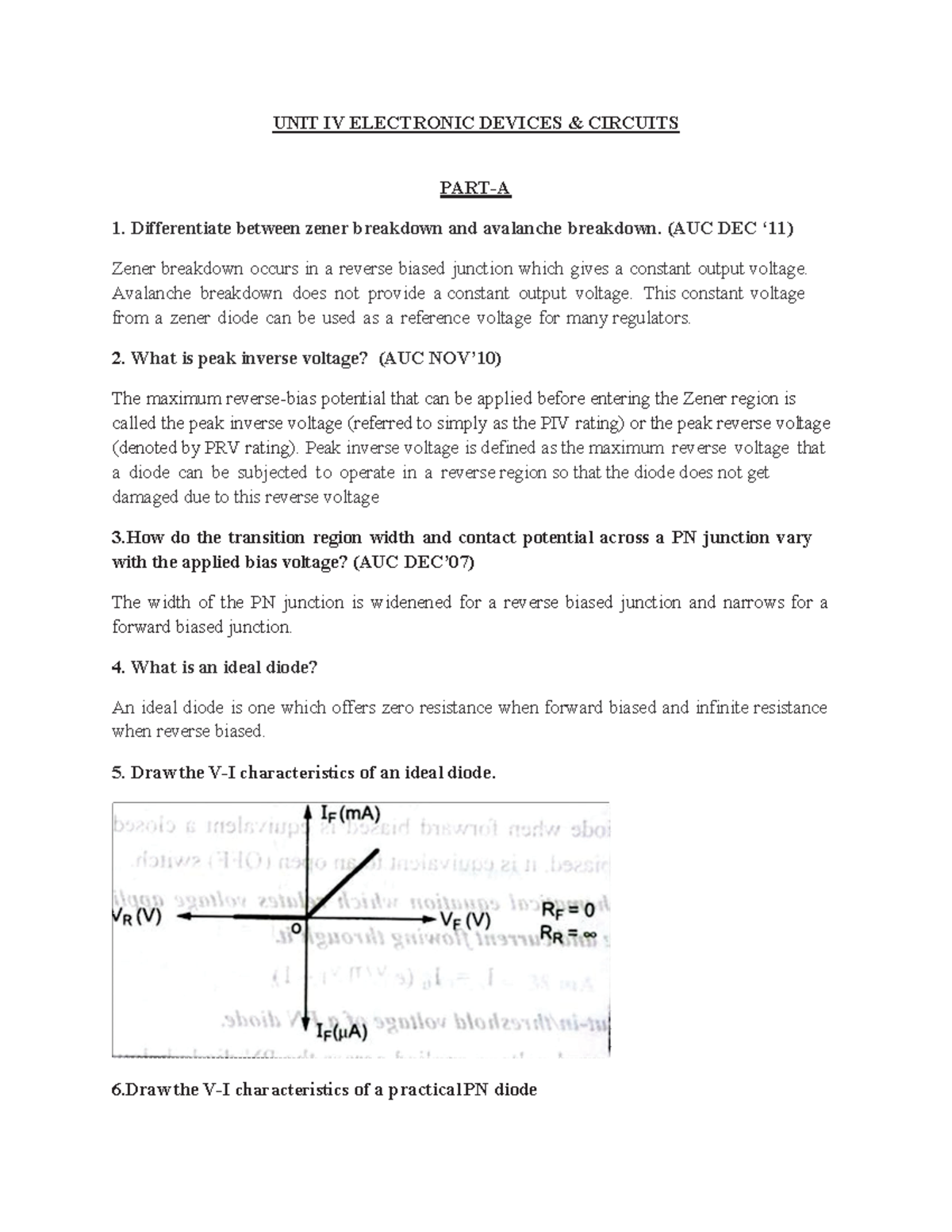 Electrical electronics notes p4 - UNIT IV ELECTRONIC DEVICES & CIRCUITS ...
