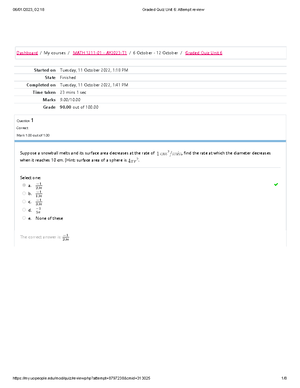 Calculus Graded Quiz Unit 3 Attempt review - 06/01/2023, 02:16 Graded ...