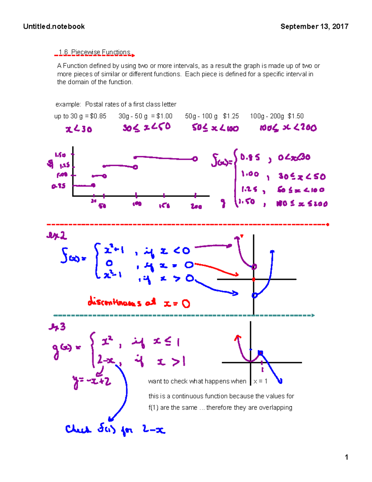 Sept 13 Review Functions - - Studocu
